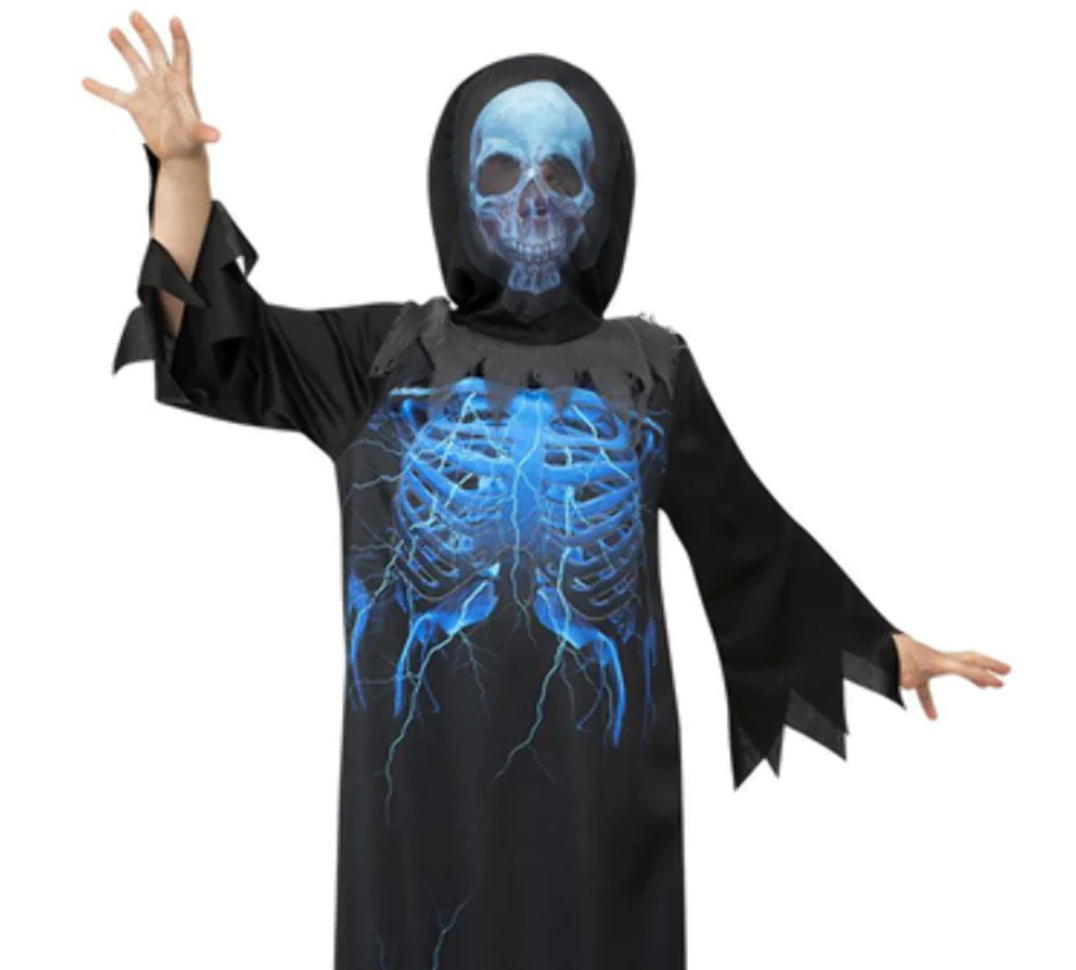 Midnight Skeleton Reaper Costume SMALL – Trick Or Treat Halloween Stores